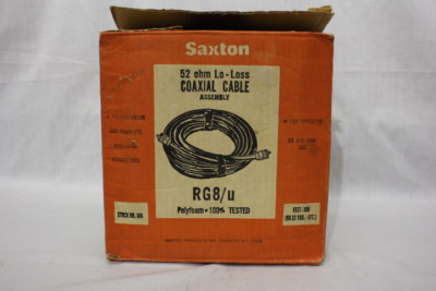 NEW Saxton 100' 52 Ohm Lo-Loss Polyfoam Black COAXIAL Cable Assembly ...