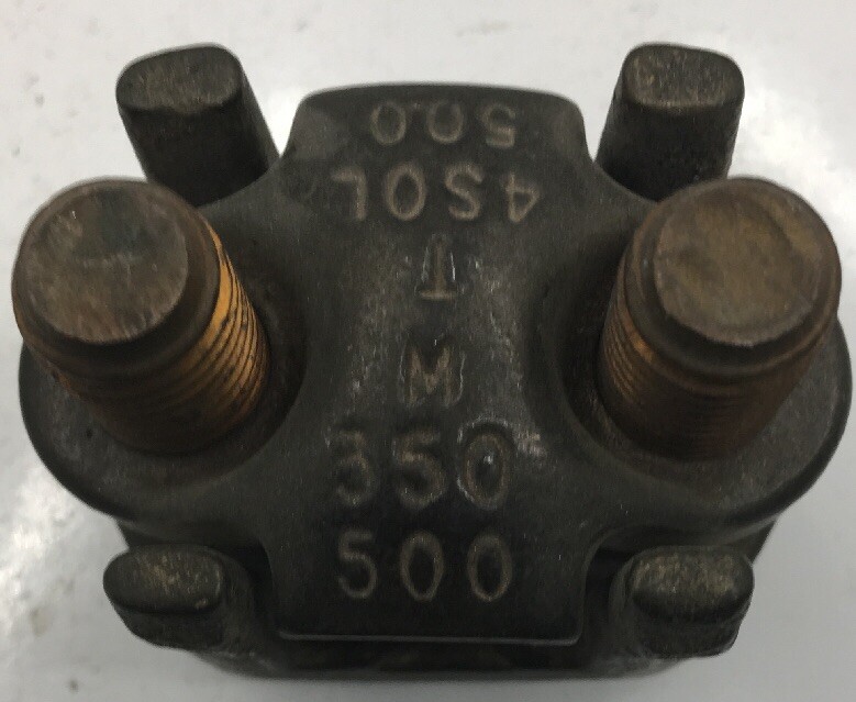 DSU50 DOSSERT 2 BOLT COPPER CONNECTOR MAIN 350MCM - 500MCM TAP 4 SOL ...