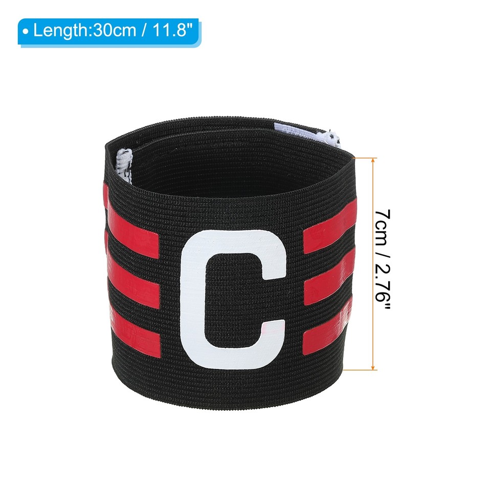 Captain Armband, Adjustable Elastic Soccer Captain's Arm Band Black ...