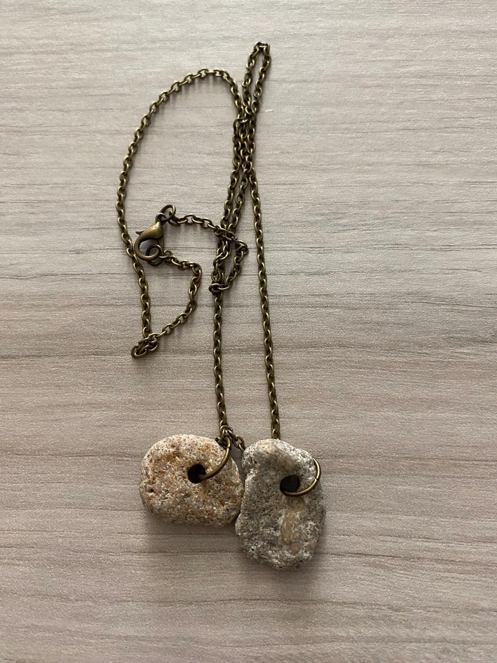 Hag Stone Pendant Necklace Amulet Protection Natural Holey Stone Odin ...