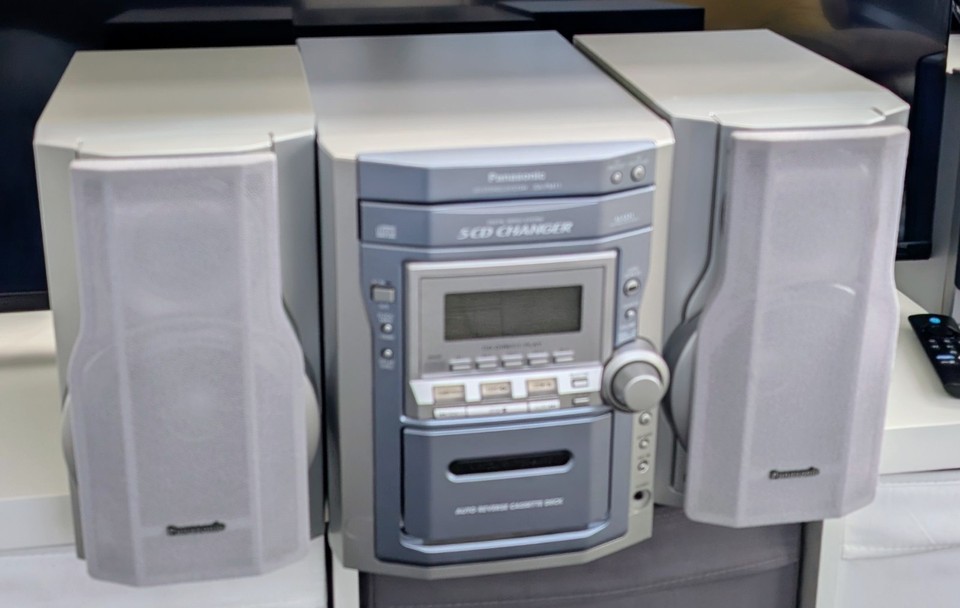Panasonic SA-PM11 CD Stereo System with 5CD Changer, Cassette Deck, and ...