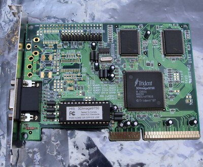 HIS Trident 3DImage 9750 AGP 3.3v 4MB Video Card Vintage | eBay