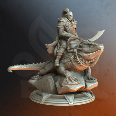 Lizard Rider Dreytin Orc Fighter Miniature | D&D DnD | | eBay