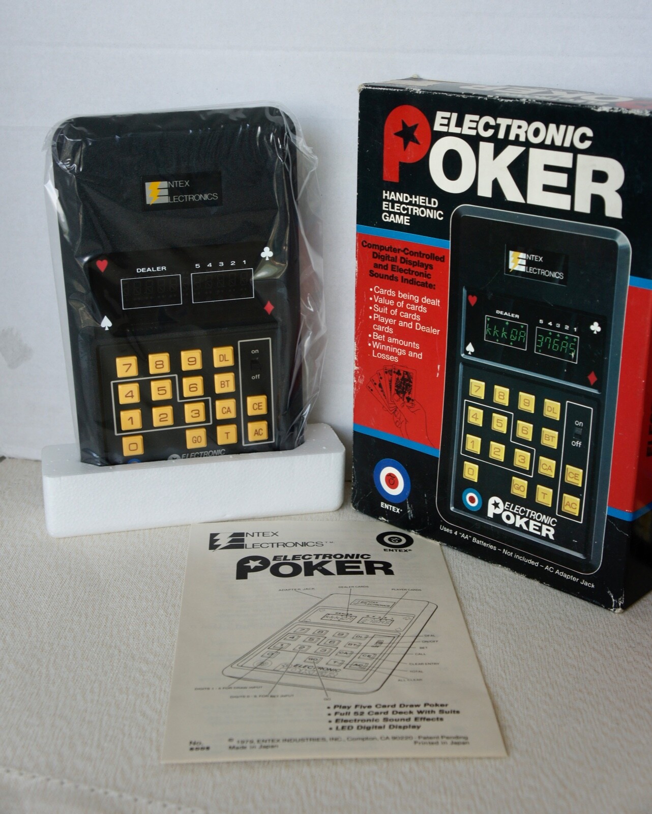 Electronic Poker 1979 vtg Entex Electronic handheld video game card ...