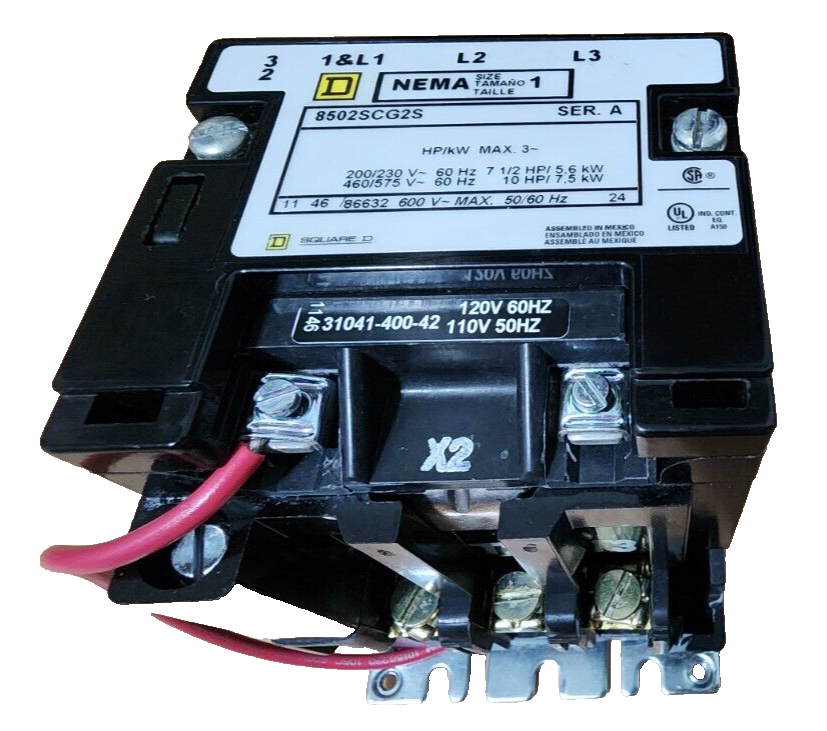 Square D 8502SCG2S NEMA Size 1 Contactor Ser A COIL 110/120V | eBay