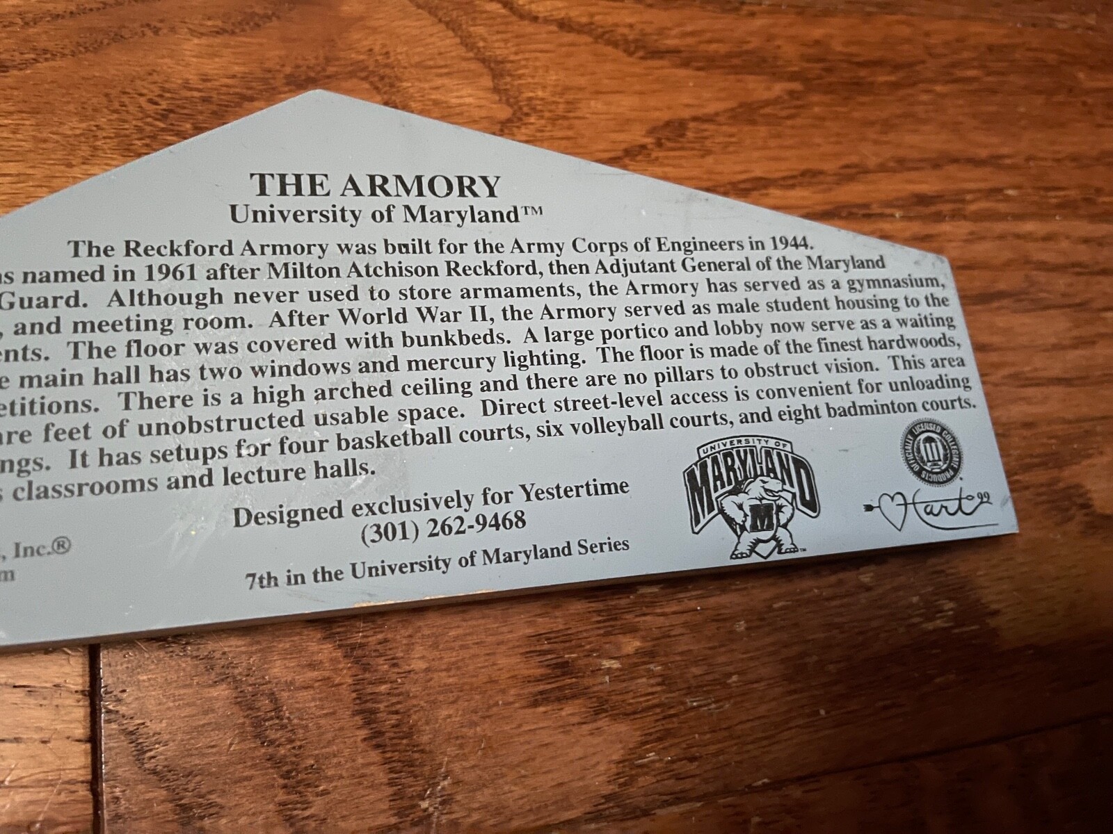 1999 Hometowne Collectibles University of Maryland The Armory ...