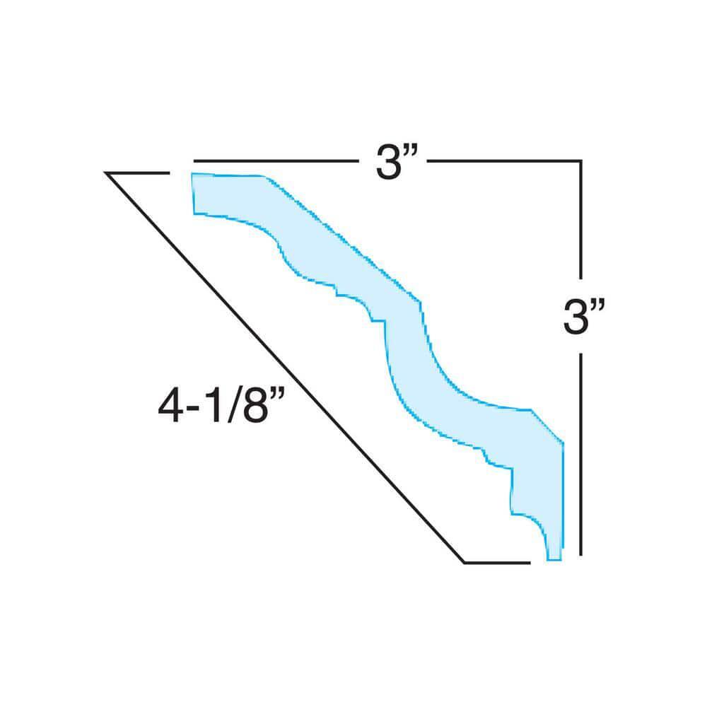 American Pro Decor Crown Moulding 3"x3"x96" Recycled Polystyrene Rope ...