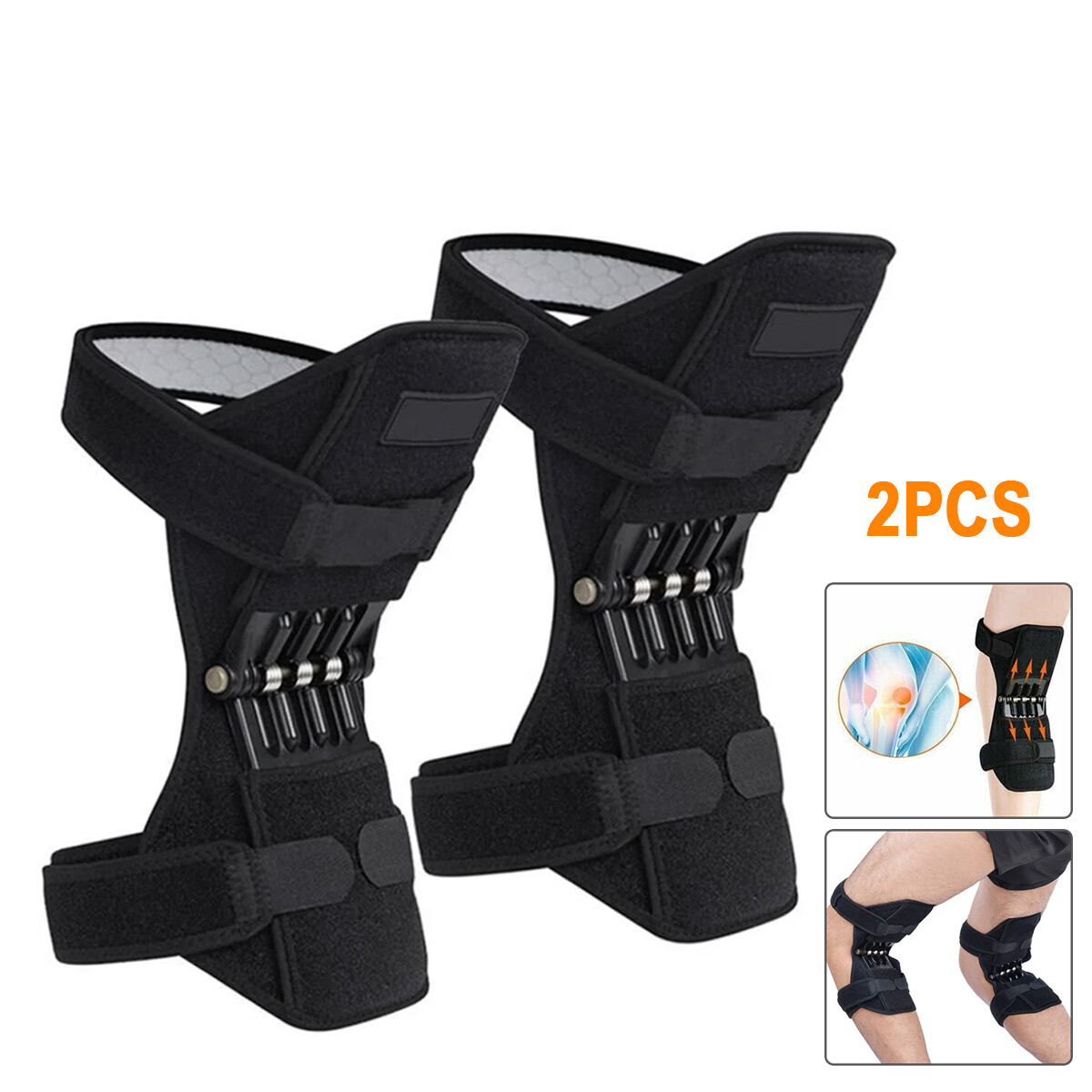 2Pcs Knee Support Pad Joint Brace Stabilizer Rebound Spring Force Kit ...
