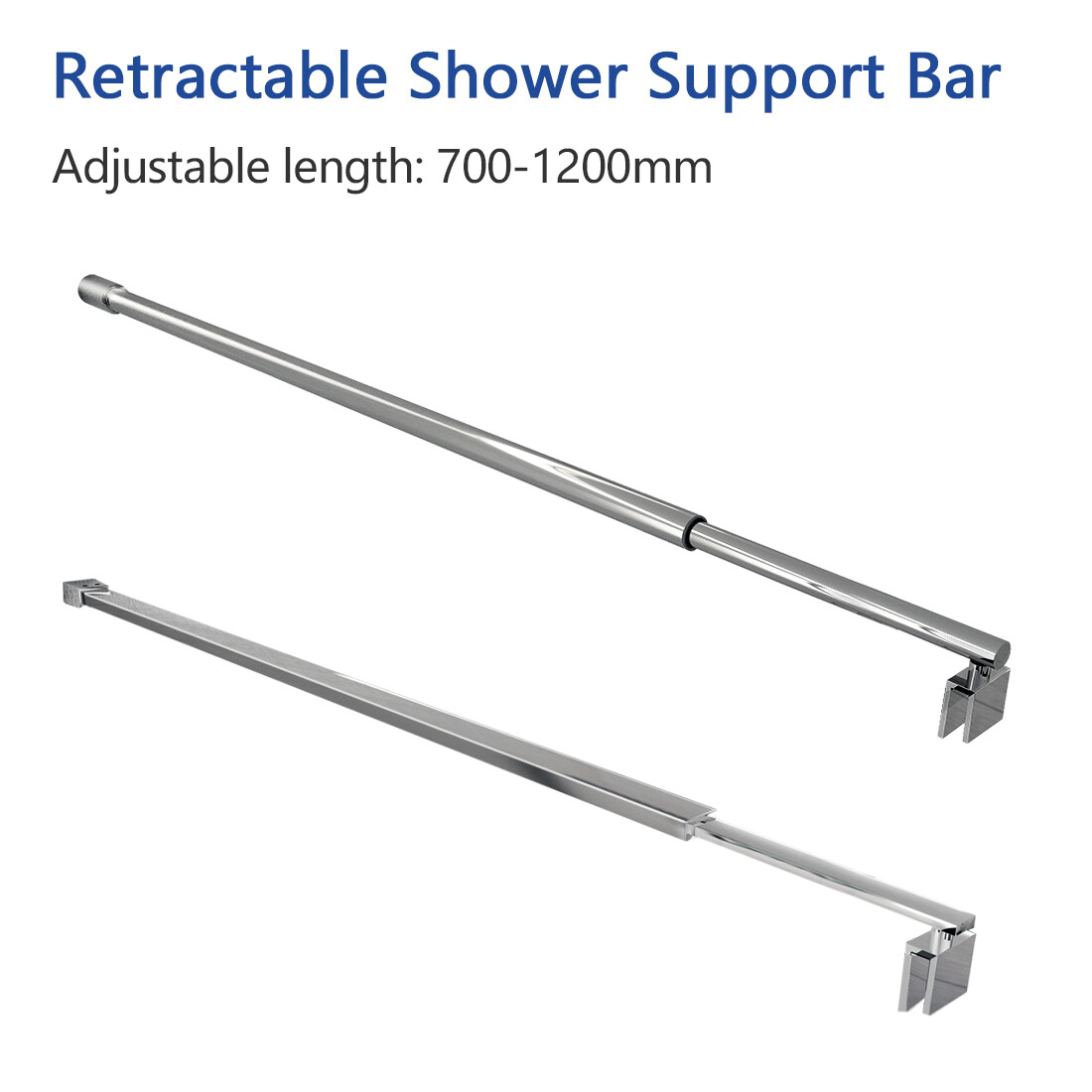 Shower Screen Wet Room Support Bar Arm Telescopic 700-1200mm Fits 8 ...