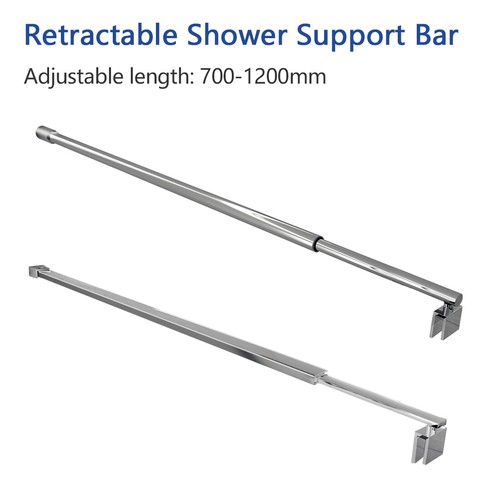 Shower Screen Wet Room Support Bar Arm Telescopic 700-1200mm Fits 8 ...