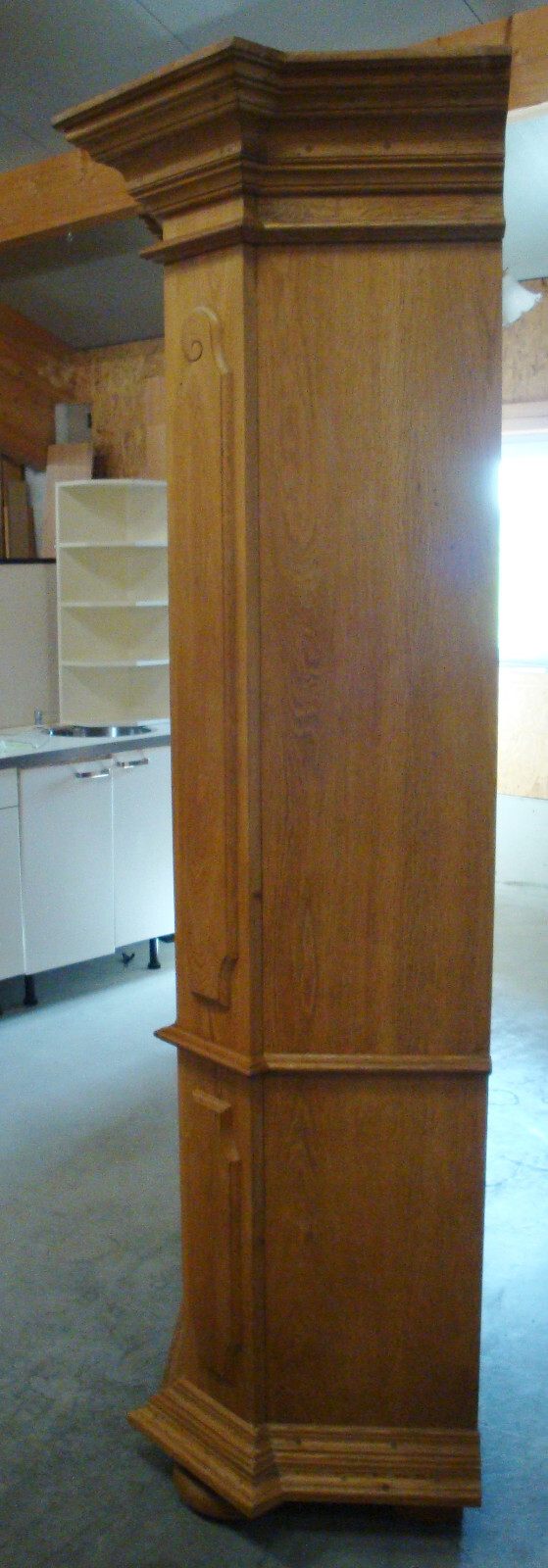 Hochw. massiv Eiche Hell Wohnzimmerschrank Vitrine Schrank handarb ...