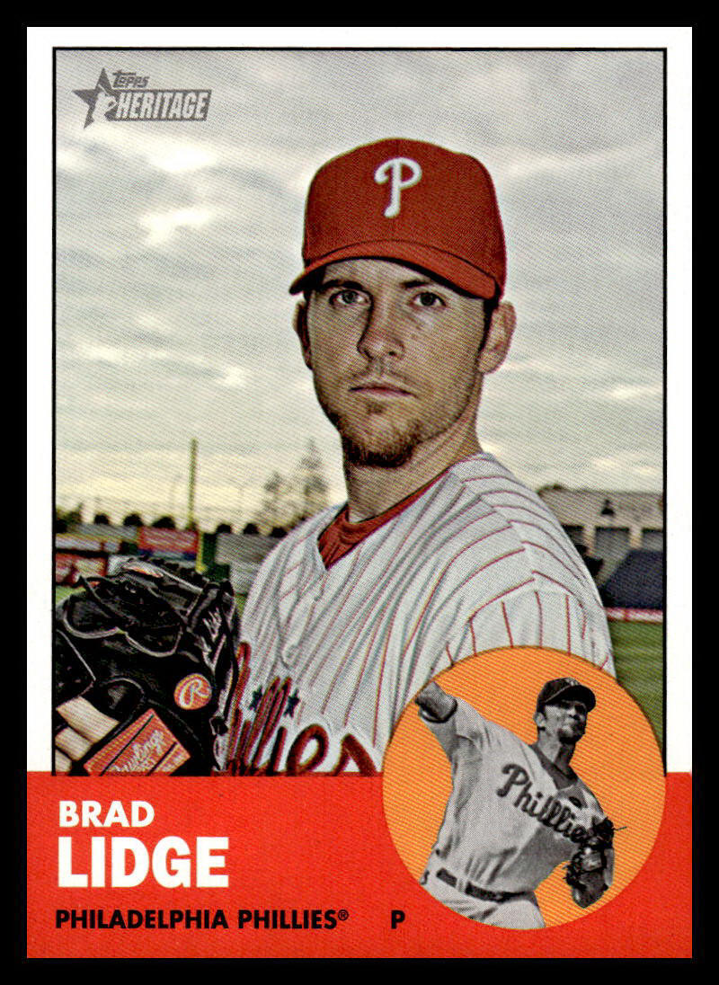2012 Topps Heritage Brad Lidge Set Break 283 Philadelphia Phillies | eBay