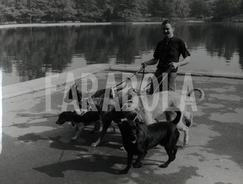 Photo vintage Jim Buck, gardien de chiens New York, tirage 21 x 27 cm ...