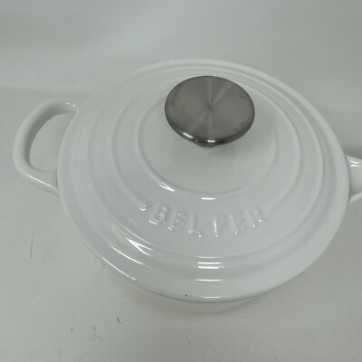 Bel Fer Cast Iron Saucepan Enamel 1.75 Quart Sauce Pot - White | eBay