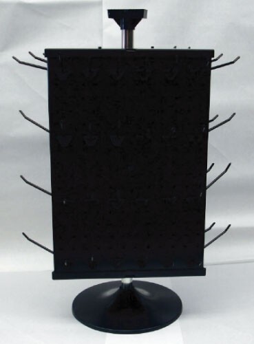 3 Sided Black Counter Top Peg Board Spinner Rack Display with Hooks | eBay