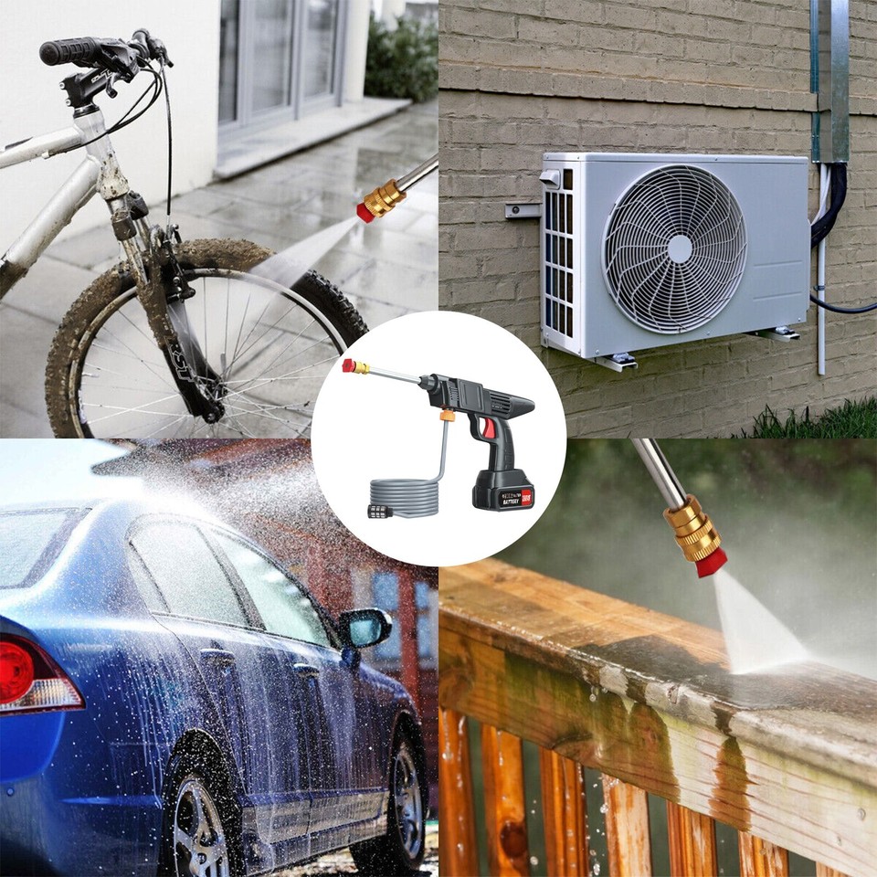 Portable Cordless Electric High Pressure Water Spray Car Gun Washer ...