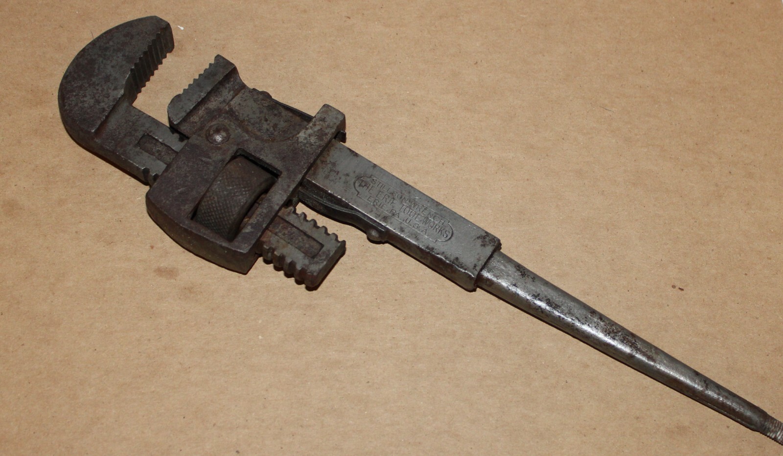 STILLSON Pipe WRENCH The Erie Tools Works Erie PA, USA Odd Handle or No Wood? GC | eBay