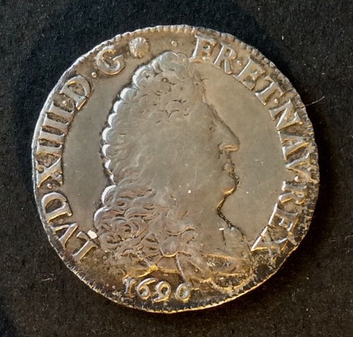 France - Louis XIV - Rare 1/2 ECU coin 1690 - beautiful Portrait | eBay