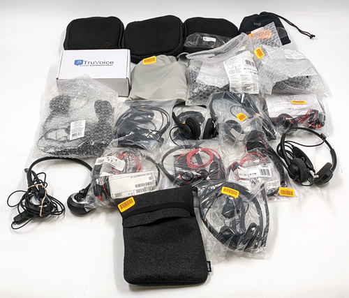 Assorted Over-Ear Communications Headsets, Jabra, Cisco, Polycom Lot of 20 | eBay
