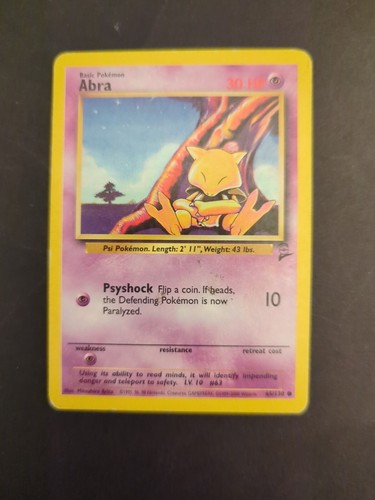 Pokémon TCG Abra Base Set 2 65/130 Regular Unlimited Common | eBay