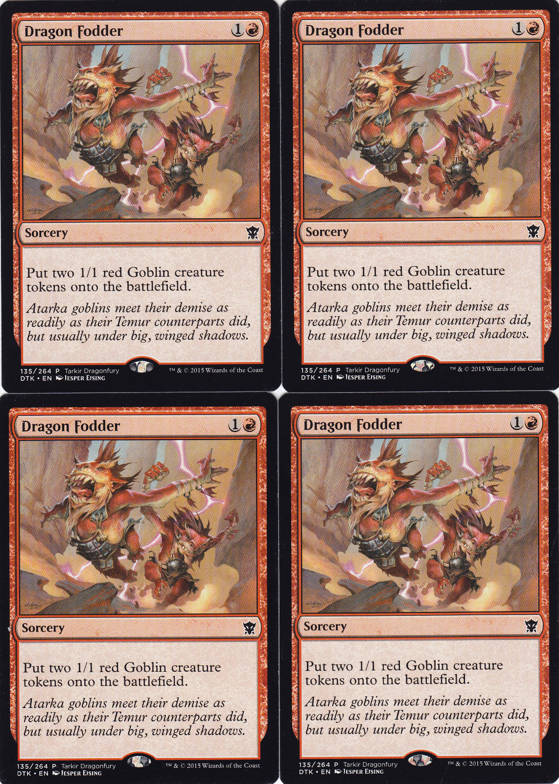 4x Dragon Fodder - MTG Alternate Art Promo - Dragons of Tarkir | eBay