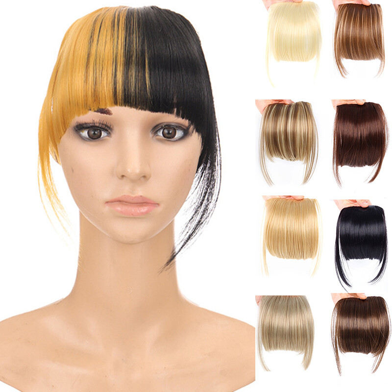 Clip In Women For Human Hair Neat Bangs Front Fringe Hair Extensions ...