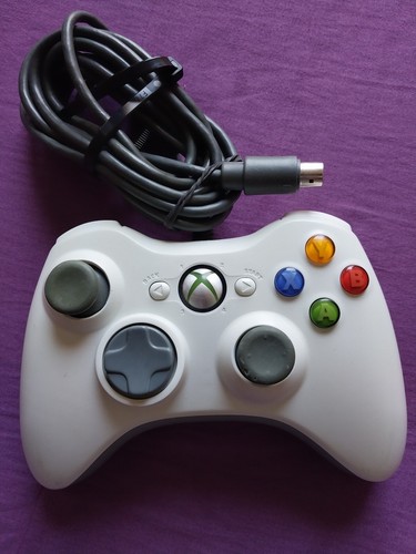 Official Microsoft Xbox 360 White Wired Controller OEM w/ breakaway ...