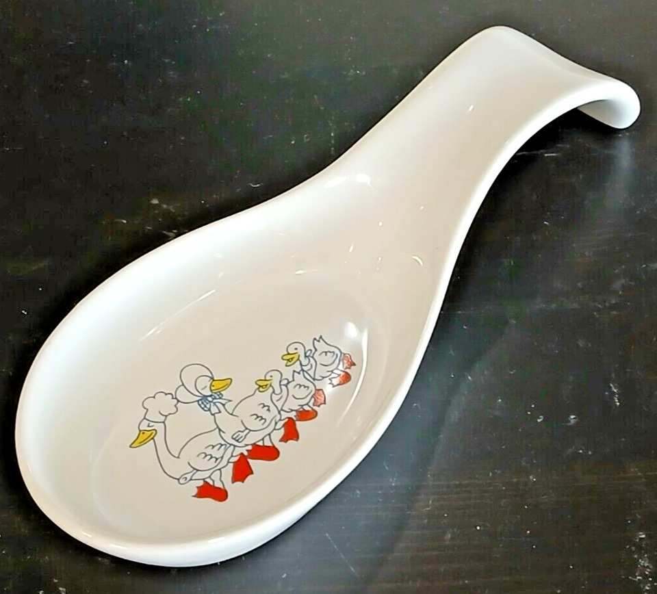 Rare Country Farmhouse Rustic Duck Goose Ceramic Spoon Rest 7.5" Long ...