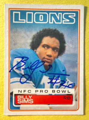 SIGNED BILLY SIMS 1983 TOPPS FOOTBALL CARD AUTOGRAPH - LIONS | eBay