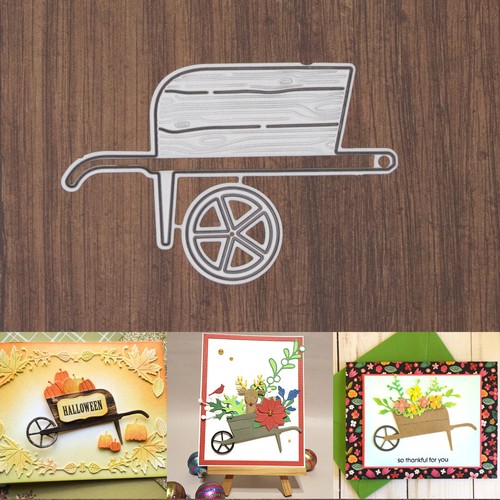 Wooden Wheelbarrow Cutting Embossing Dies – Gardening Transportation ...