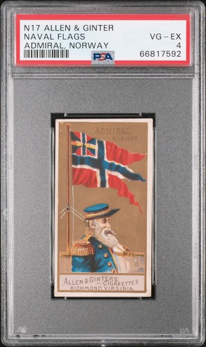 1886 N17 Allen & Ginter Naval Flags ADMIRAL, NORWAY PSA 4 VG-EX | eBay