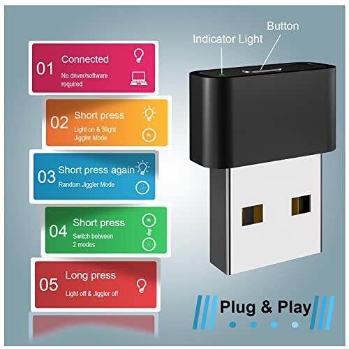 Mouse Mover Jiggler Undetectable USB Port Wiggler For Computer Laptop ...