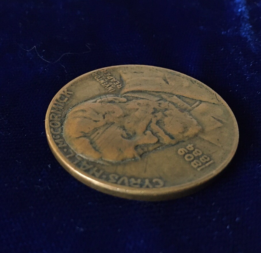 1931 Cyrus Hall McCormick Reaper Inventor International Harvester Token ...