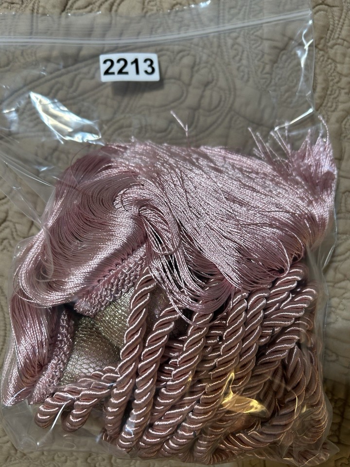 Vintage Drapery Curtain Tie Backs Pink Set of 4 Twist Cord Rope Large ...