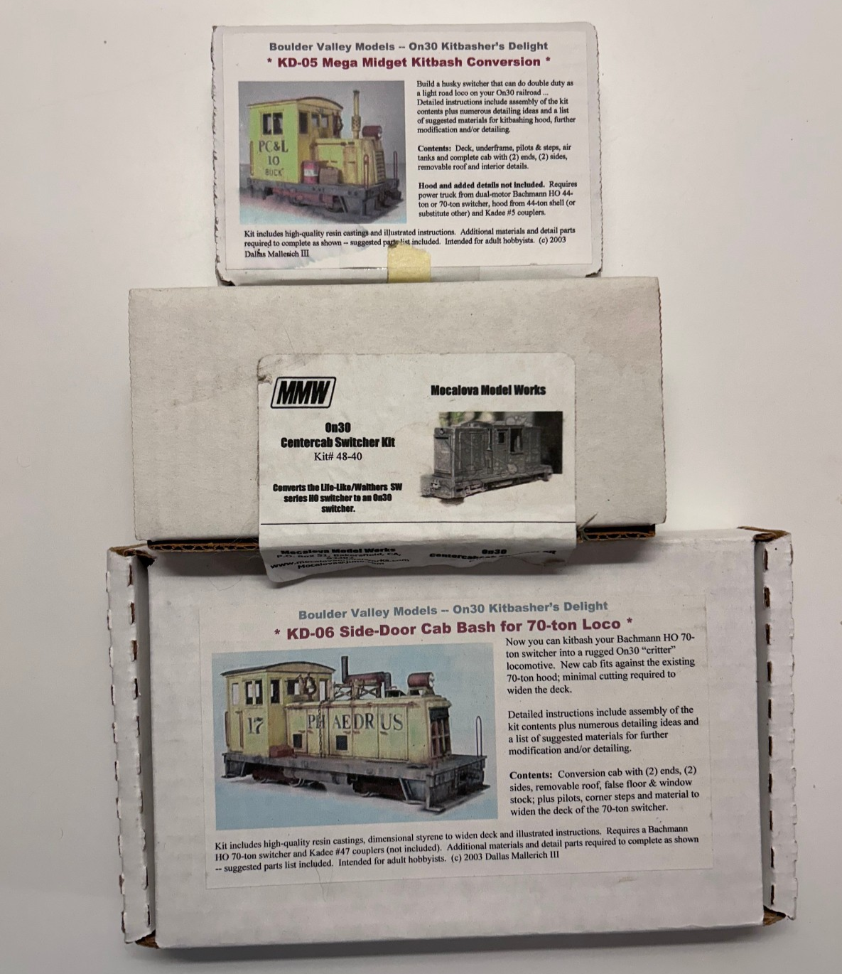 Lot of 3 On30 Kitbash Conversion Kits – Boulder Valley Models ...