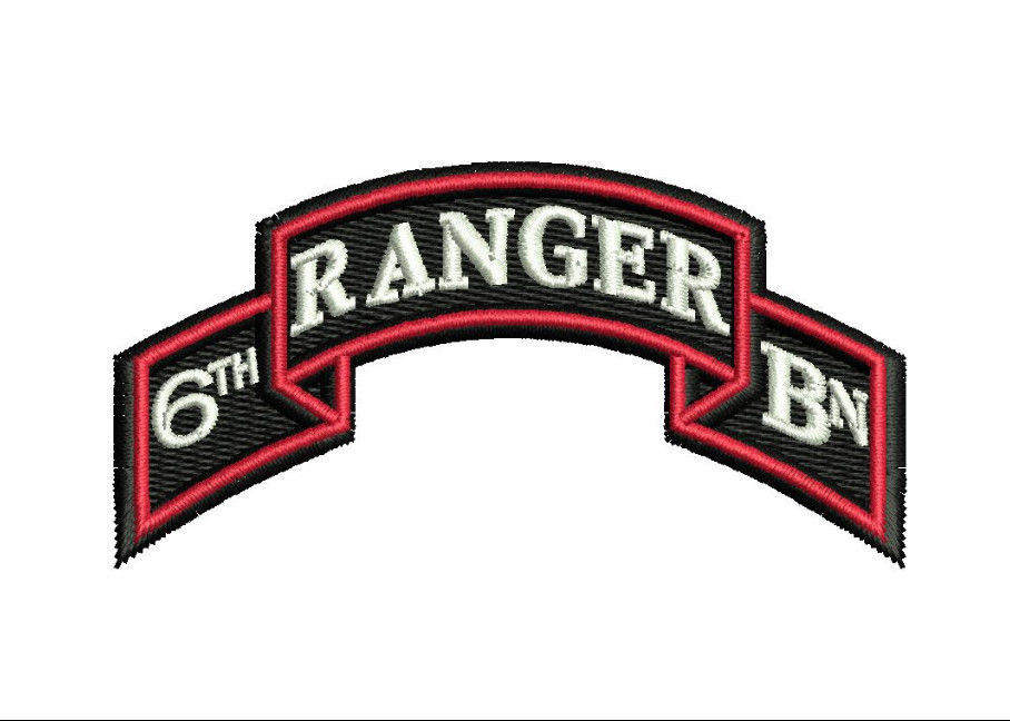 US 6th Ranger Battalion BN Scroll and optional Ranger Tab EMBROIDERED ...