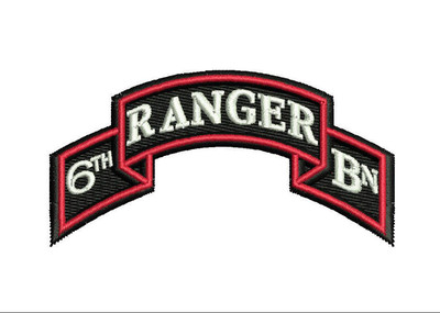 US 6th Ranger Battalion BN Scroll and optional Ranger Tab EMBROIDERED ...