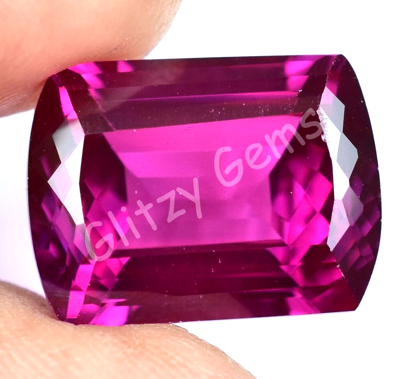 22.45 Ct Natural Rhodolite Garnet Raspberry Pink Long Cushion Certified ...