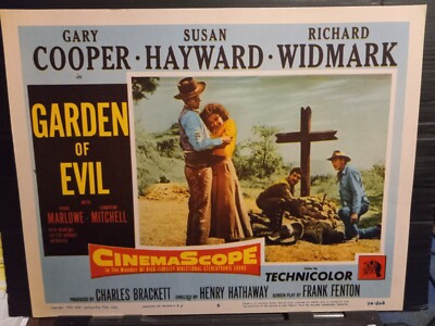Lobby Card 1954 GARDEN OF EVIL Gary Cooper S Hayward R Widmark corpse ...