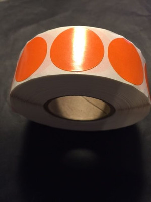 1000 each 1" Round ORANGE Circle LABELS GREAT STICKERS | eBay