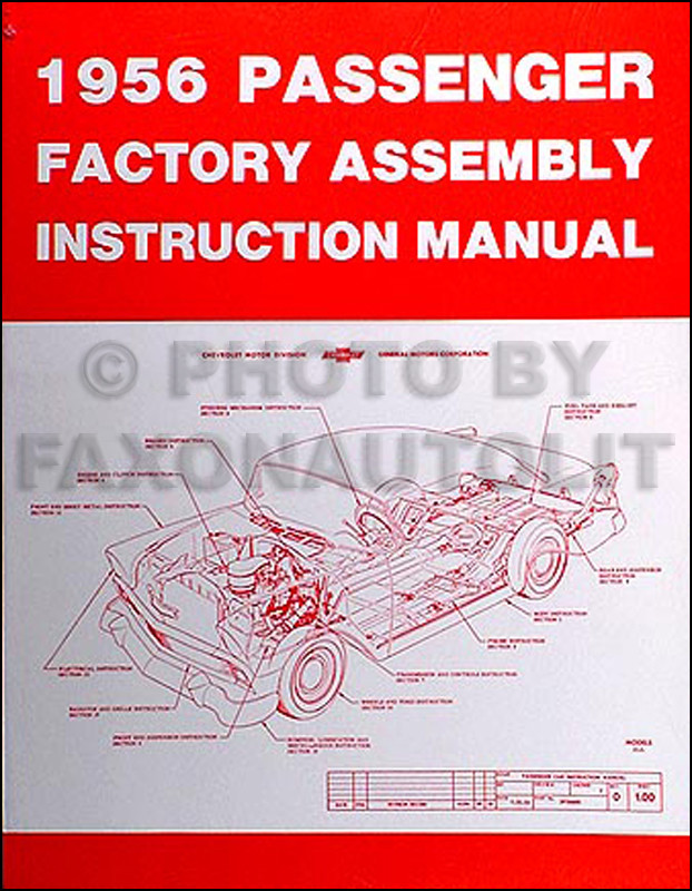 1956 Chevrolet Car Assembly Manual Exploded Views of Parts Chevy ...