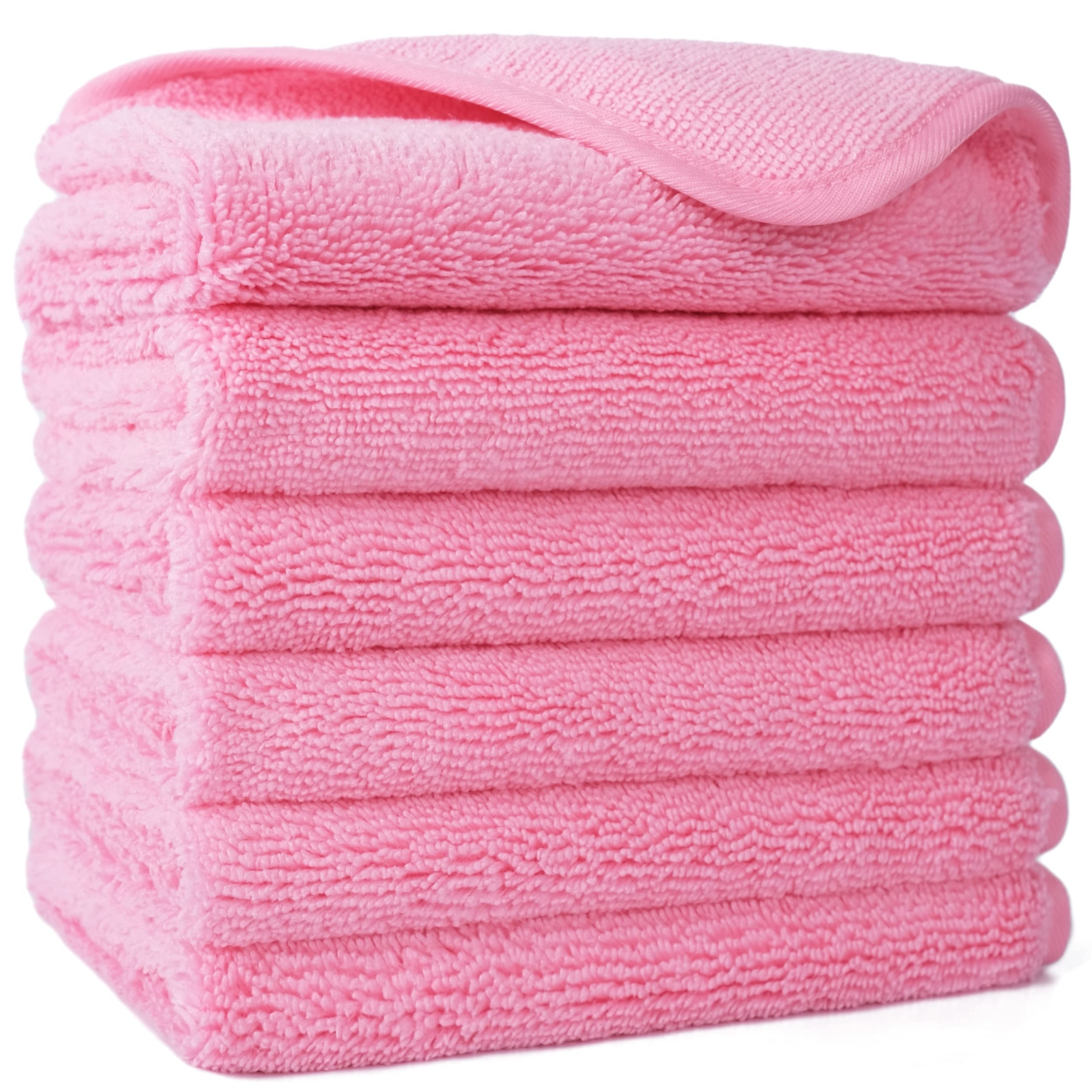 Premium Lint Free Microfiber Washcloth Face Towel 13 x 13 in Set of 6 ...