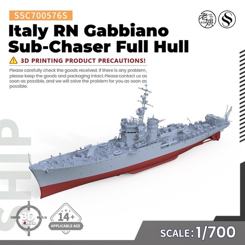 SSC700576S 1/700 Military Model Kit Italy RN Gabbiano Sub-Chaser Full ...