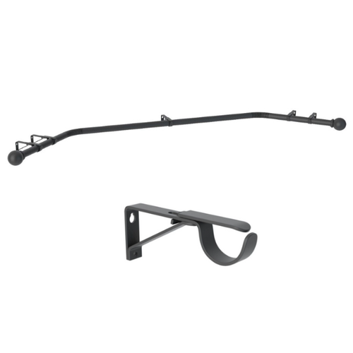 28mm Eyelet 400cm Plain Ball Metal 3 Sided Bay Window Curtain Pole Set ...