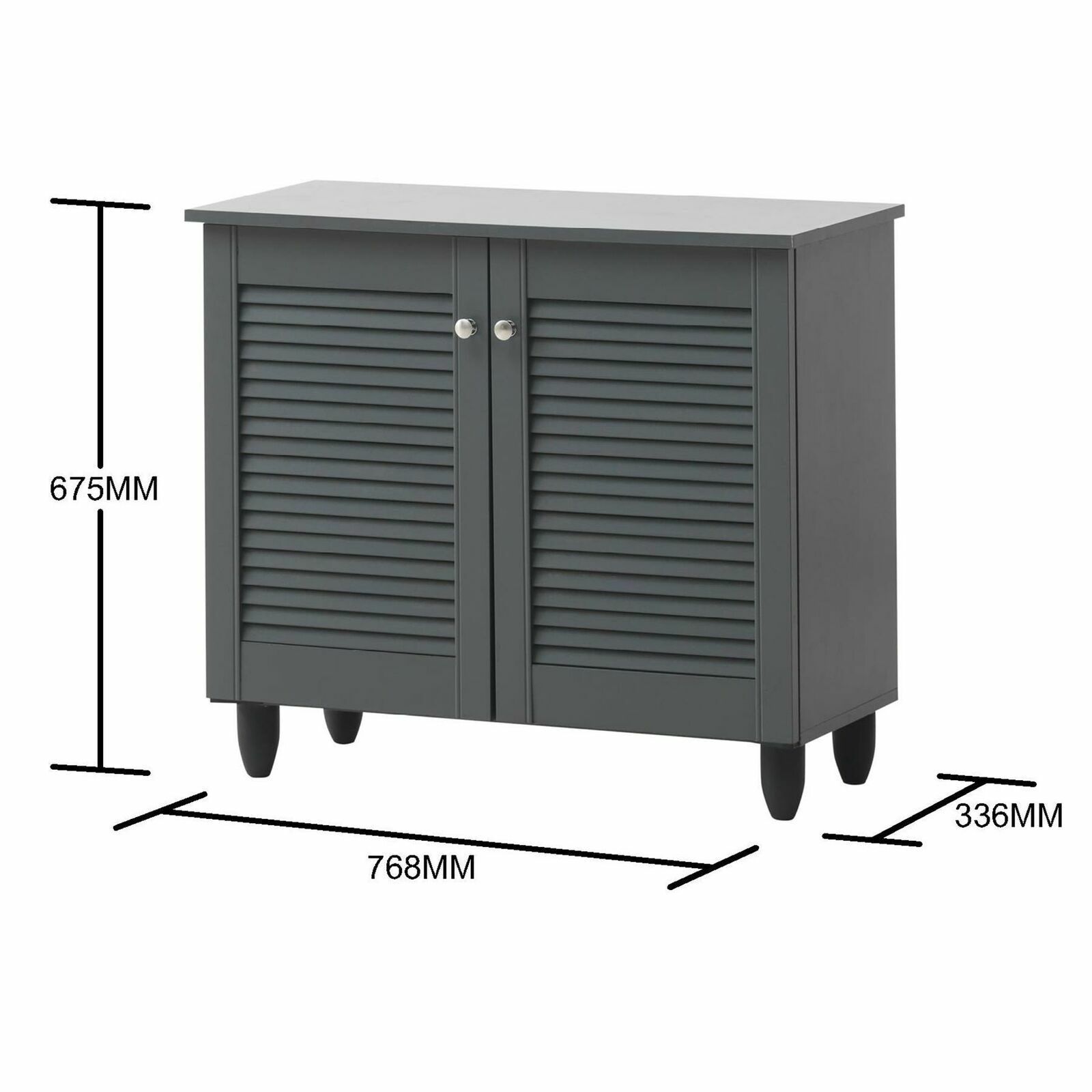 TAD | Dark Grey 3 Tier 2 Door Shoe Storage Cabinet Footwear Stand Rack ...