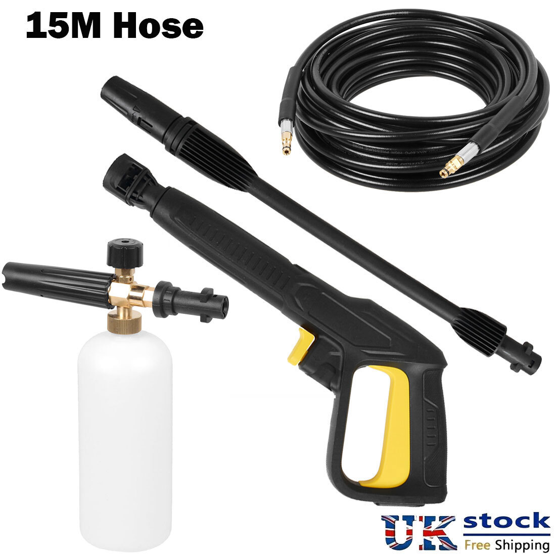 Pressure Washer Gun Hose Kit Water Spray Gun 15m for Karcher K2 K3 K4 ...