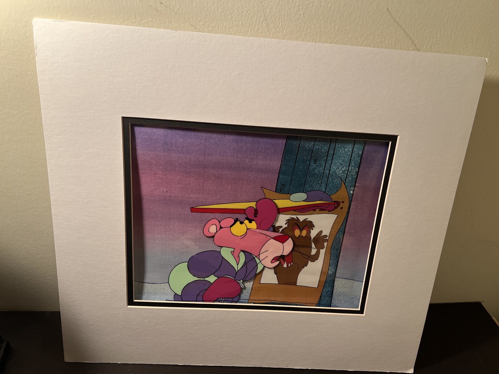MGM PINK PANTHER 1993 ORIGINAL MATTED ANIMATION CEL Yeti Nother BIGFOOT ...