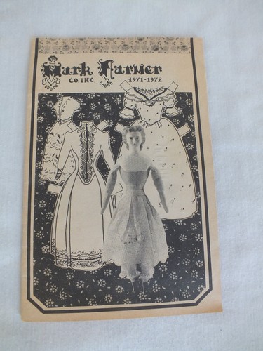 Mark Farmer 1972 DOLL CATALOG for parts and dresses accessories | eBay