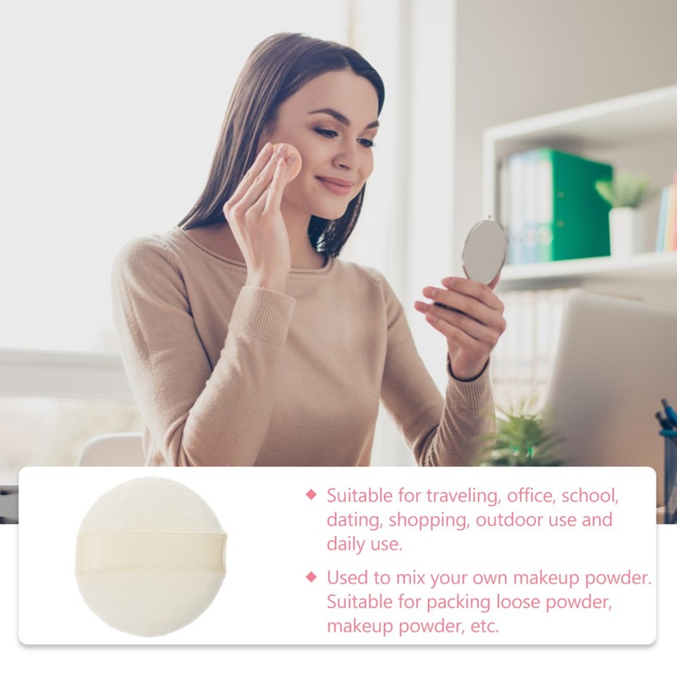 3Pcs Makeup Powder Puff Dusting Powder for Compact Fluffy Round Puff | eBay