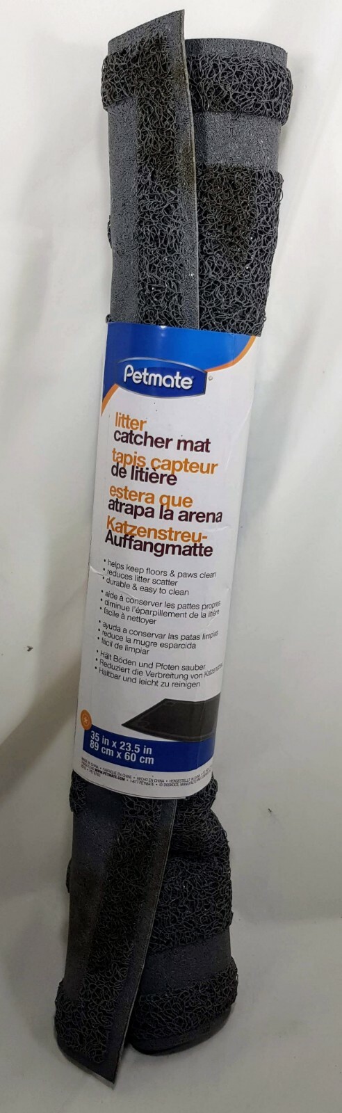 NEW Petmate Litter Catcher Mat Large 35 x 23 Grey Soft Rubber Litter ...